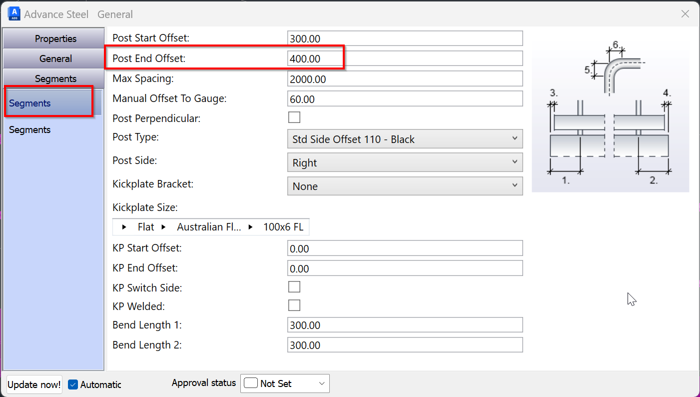 Monowills post disappears when changing a joint parameter in Advance Steel