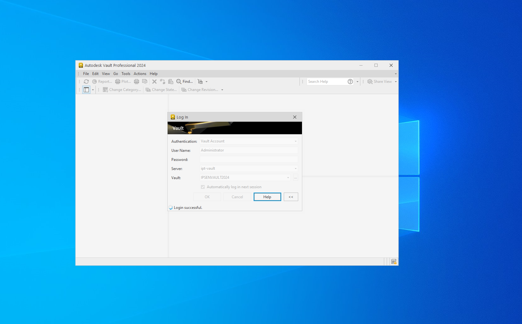 Sign in hangs after "Login successful" status display in Vault
