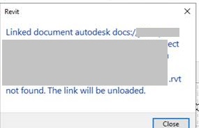 "Linked document autodesk docs:// .rvt not found." after updating Desktop Connector