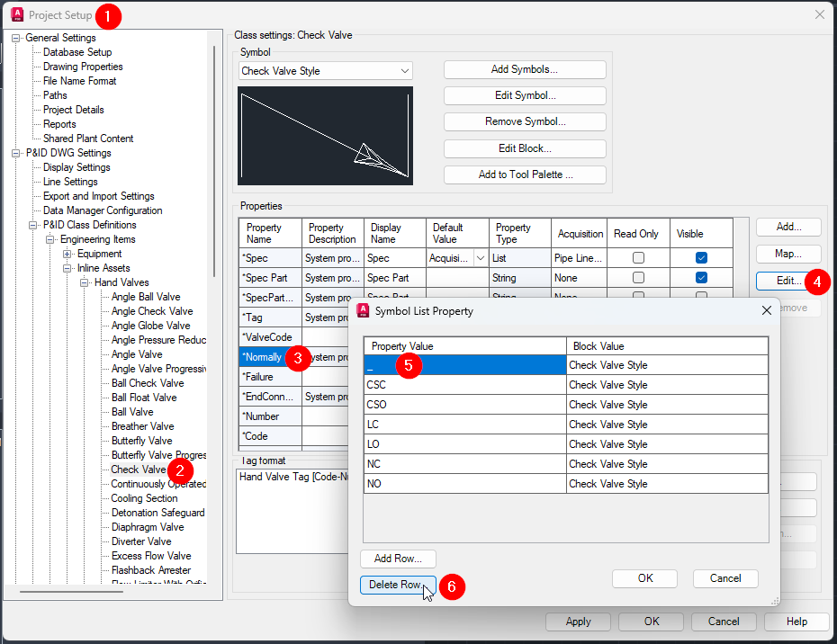Check valve defaults to gate valve symbol in AutoCAD Plant 3D