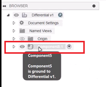 Anchor symbol shows in browser tree for some components in Autodesk Fusion