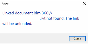 Revit Model cannot be linked from the BIM 360/ACC Consumed folder