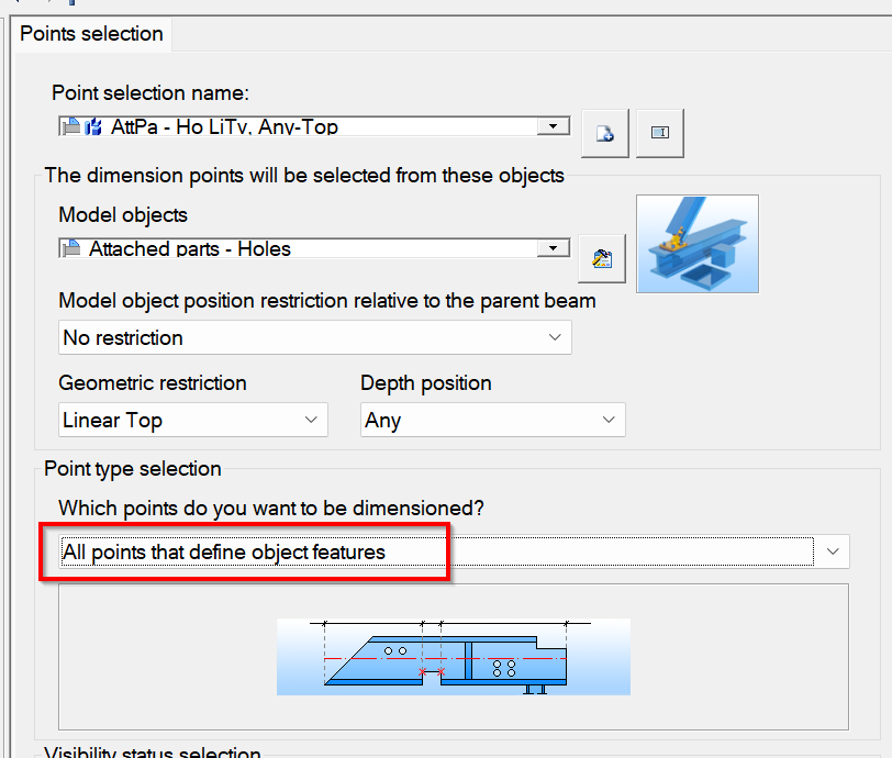Hole dimension line not working for X-view direction in Advance Steel
