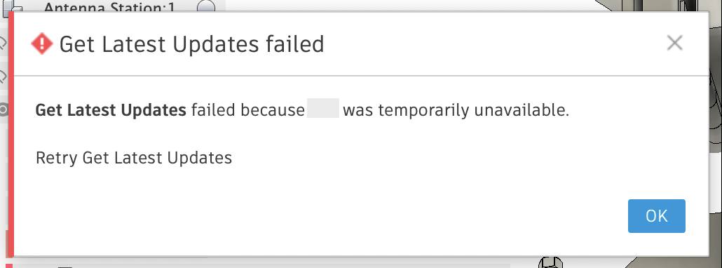 "Get latest Updates failed" when updating a design with configurations ...