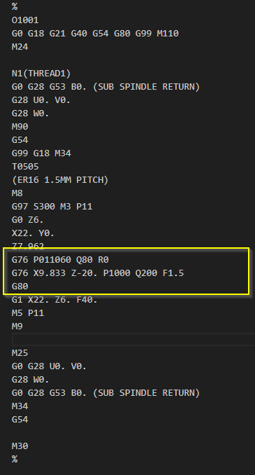 如何在 Fusion 中获得 G76 螺纹加工循环