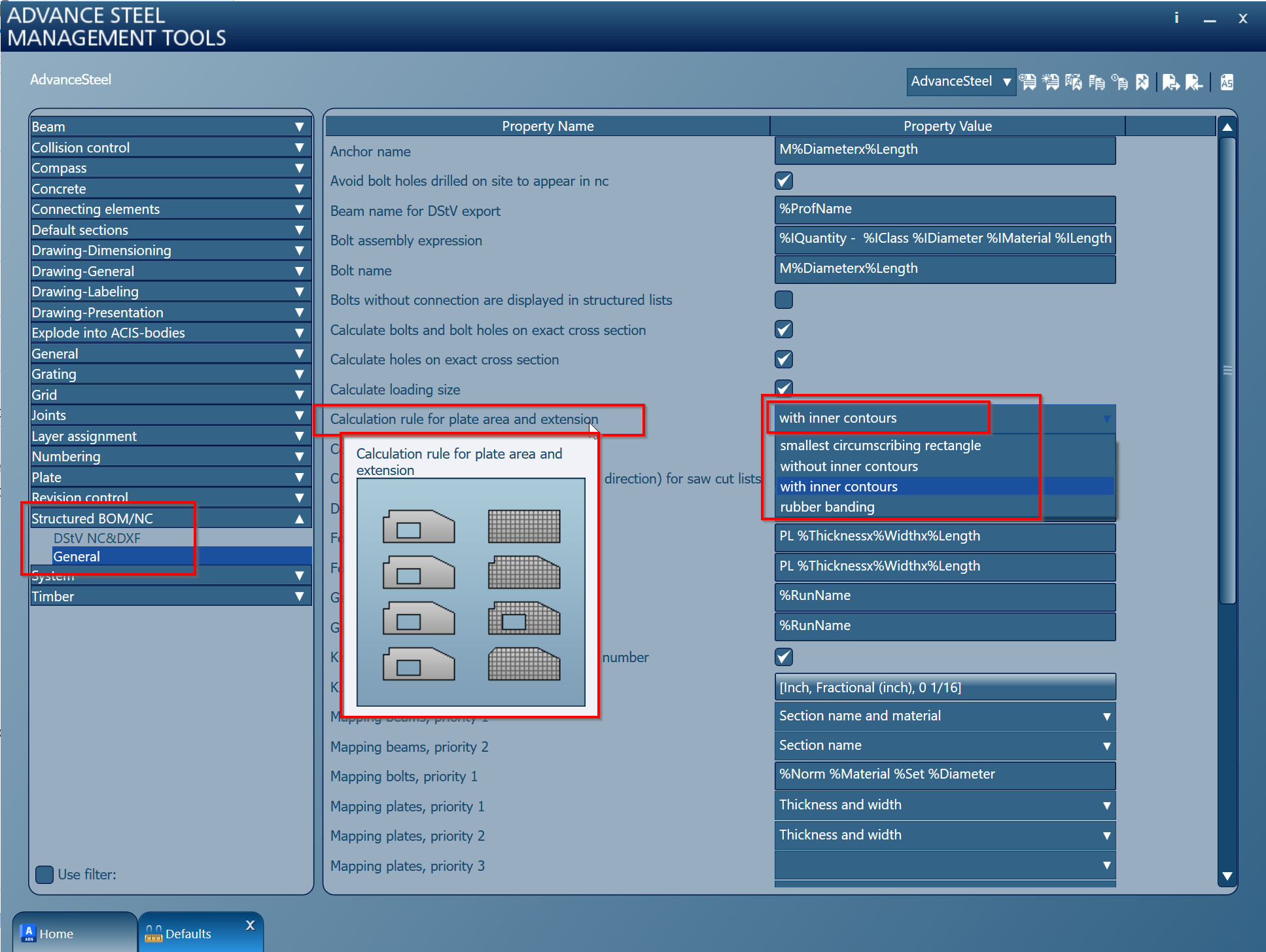"Exact weight" shows the "Weight" value for concrete slab in BOM list ...
