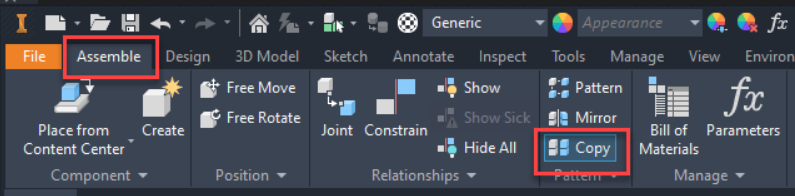 How to set copy options in Inventor so that files do not appear in the dialog box that are ...