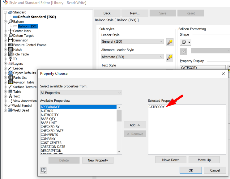 Save to style do not see any modifications after updating Property Display as Category in ...
