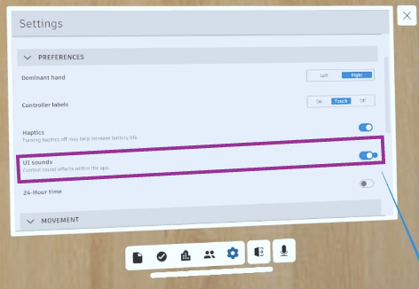 Disable or Enable UI Sounds in Autodesk Workshop XR