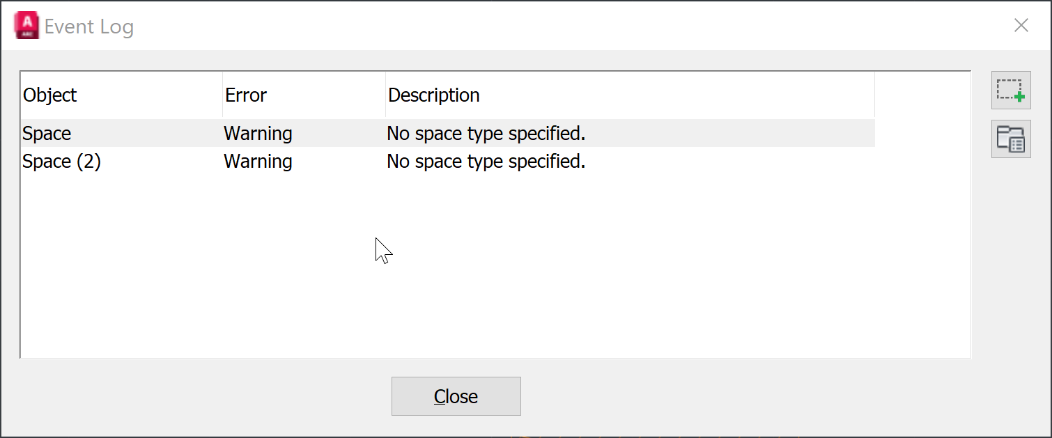 "Warning-No space type specified." when exporting to gbXML in AutoCAD ...