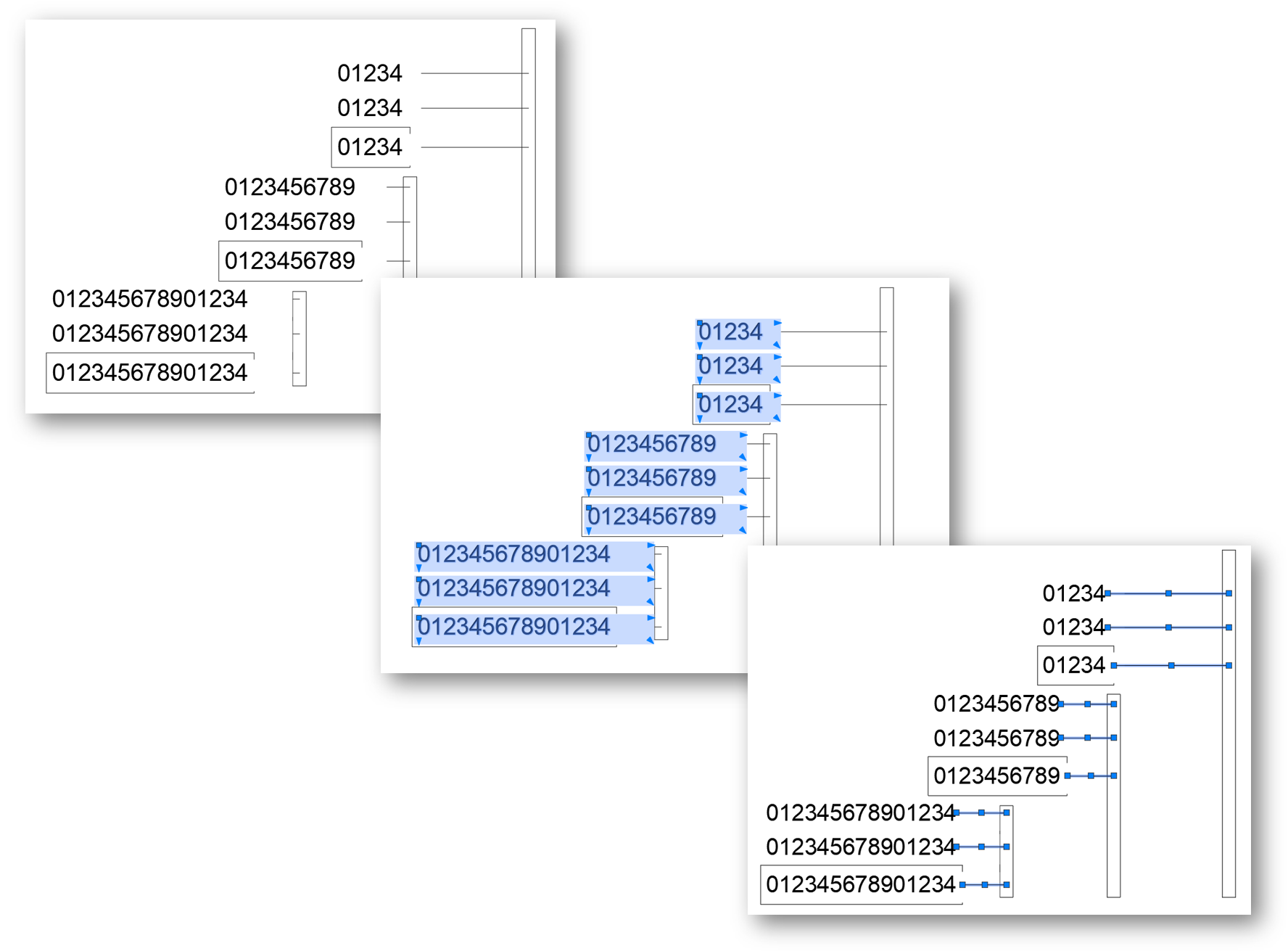 The leader line is covered by longer masking than the text for the ...