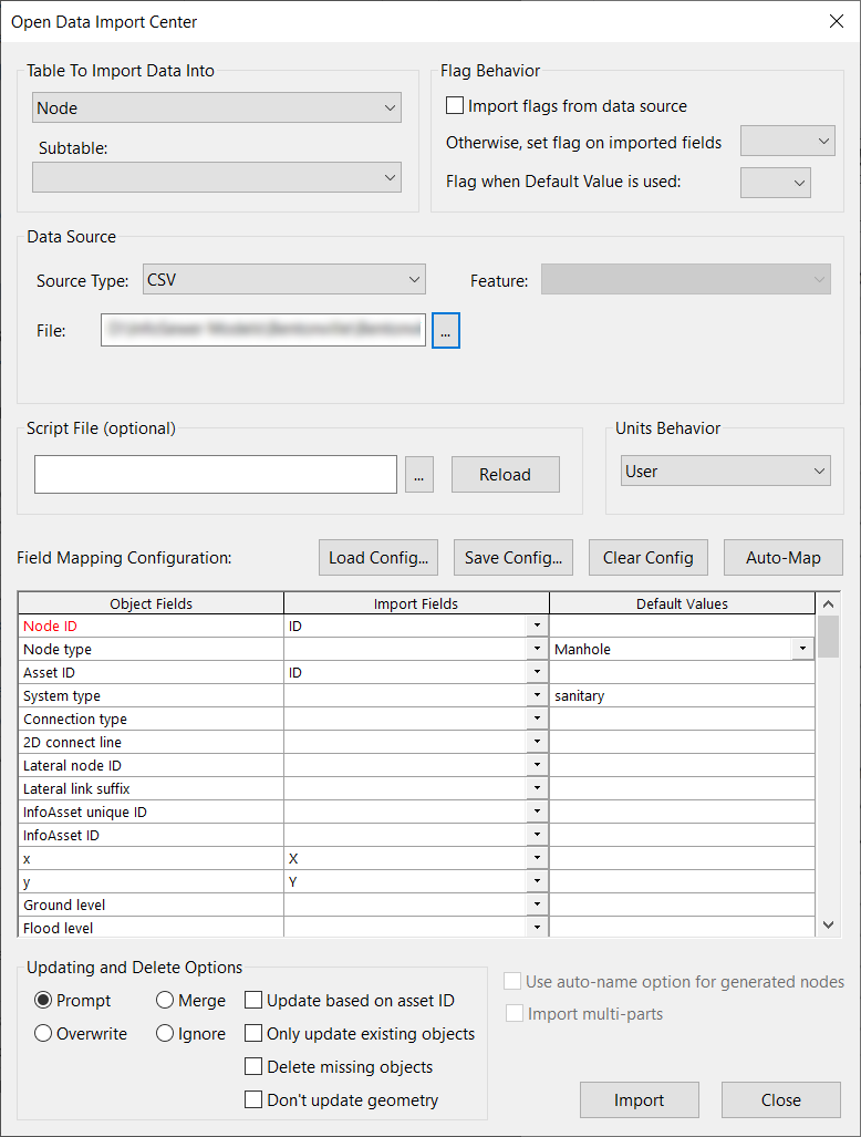 Importing InfoSewer to InfoWorks ICM - Step 1: Import Nodes and Create Subcatchments
