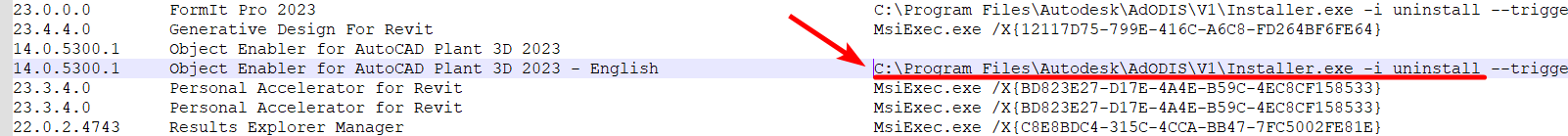 Msiexec.exe /X {...} command to uninstall Autodesk software installed ...