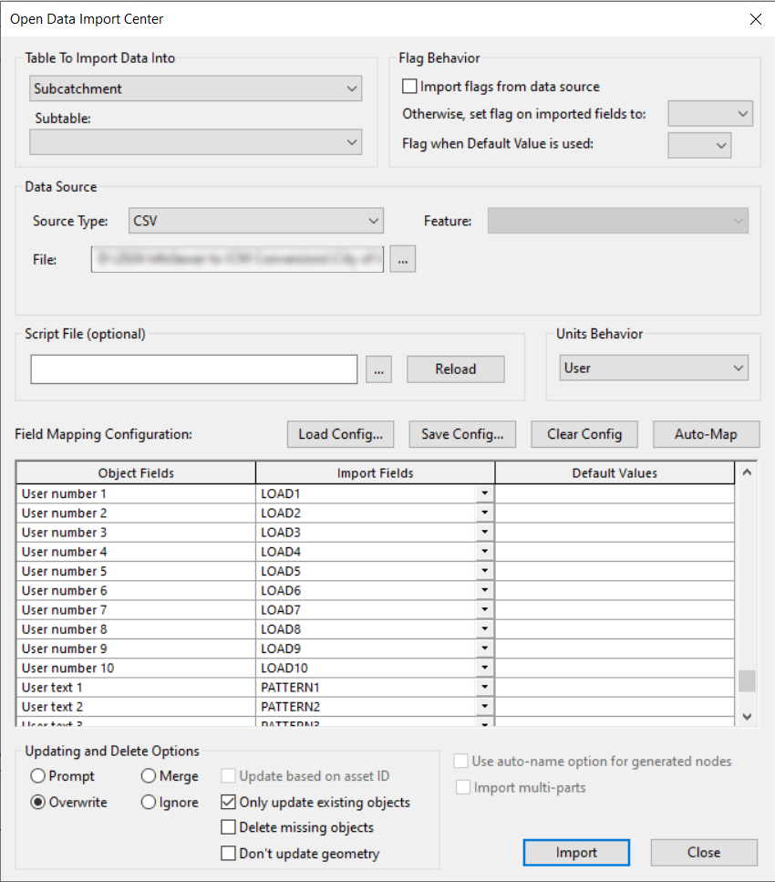 Importing InfoSewer to InfoWorks ICM - Step 7: Import Subcatchment Loadings