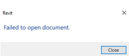 "Failed to open Document" while upgrading model to latest Revit version