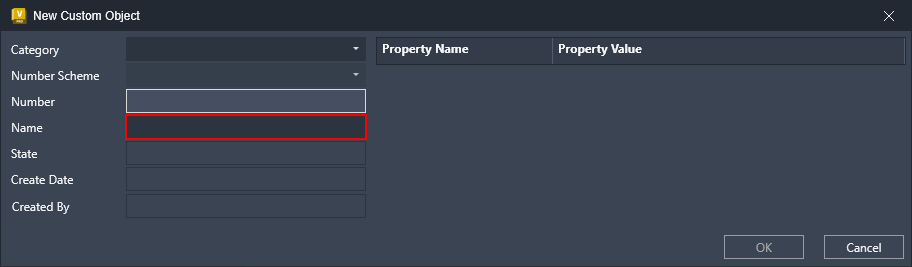 Vault のナビゲーション ペインから新しいカスタム オブジェクトを作成するときに、Data Standard マスクを取得できますか?