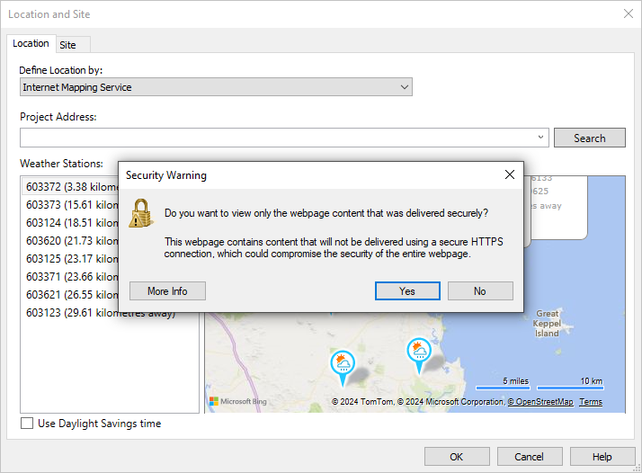 "Security Warning" and freeze when accessing maps in Project Location in Revit
