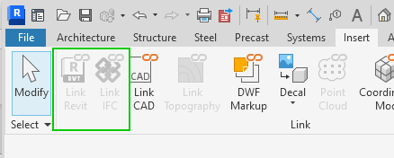 Add link button is grayed out in Revit