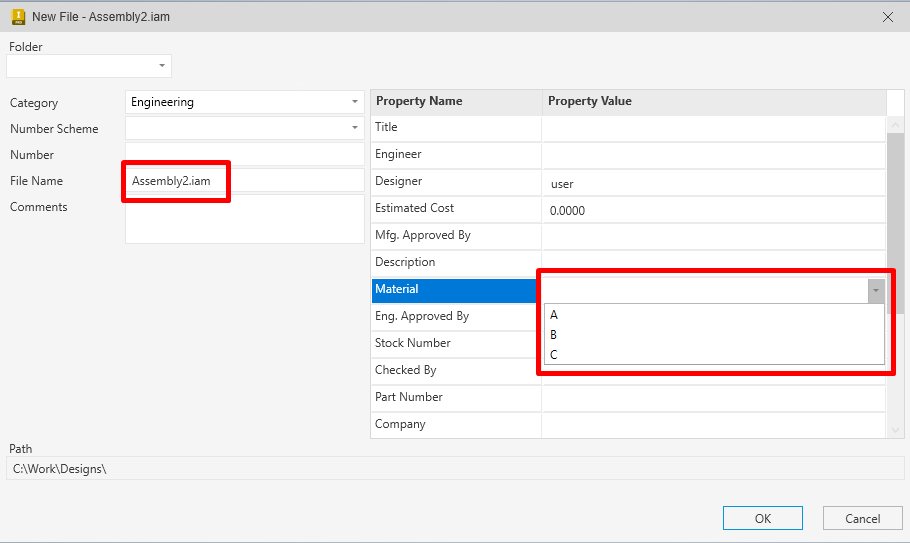 在 Vault 中映射后，材料不会在 Inventor 中被覆盖为部件或焊接件