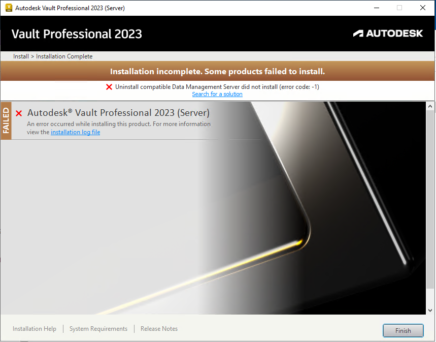 "Uninstall compatible data management server did not install" when upgrading Vault to a new version