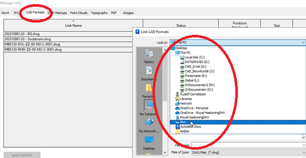 Cannot link DWG files from External Resources in Revit