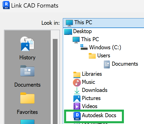 Cannot link DWG files from External Resources in Revit