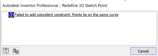 "Failed to add coincident constraint" warning appears when trying to create coincidental ...
