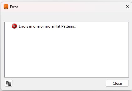 Errors in one or more flat patterns appears without specifying the failed component in sheet ...