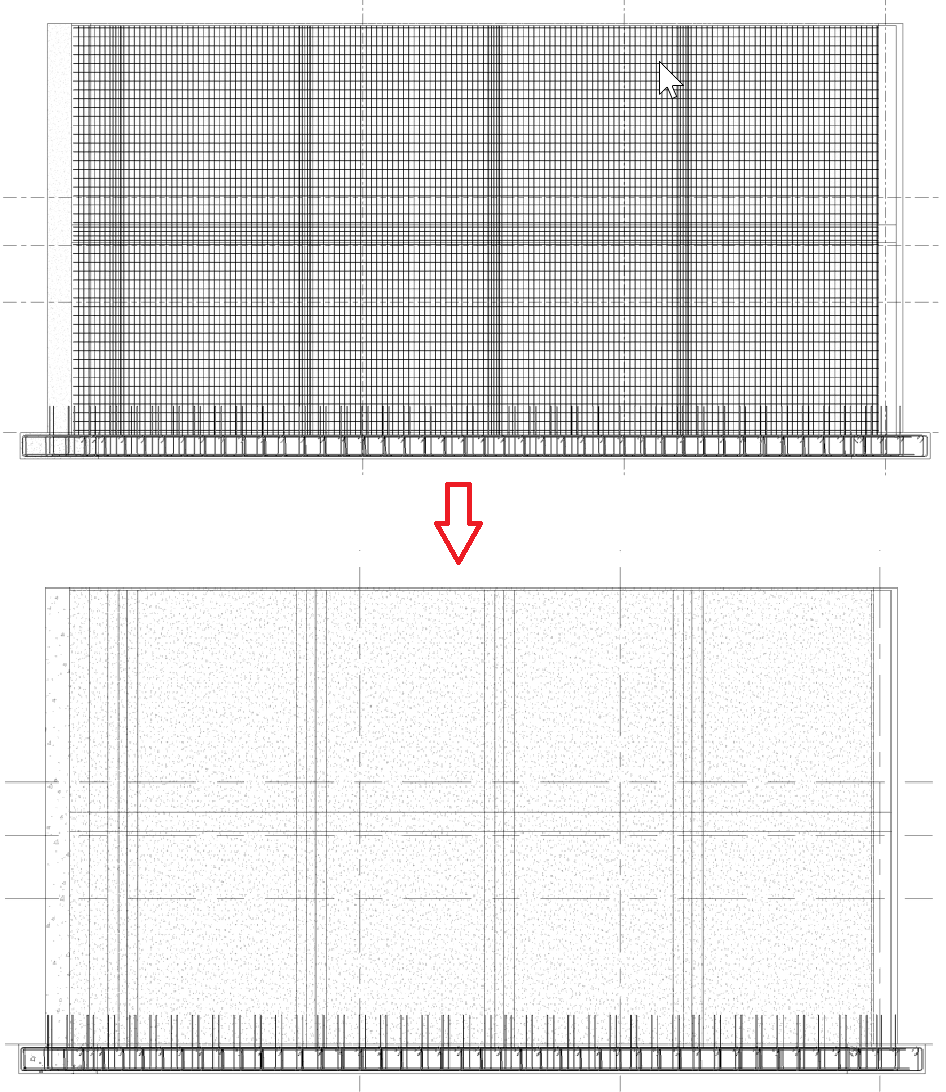 How to display the contours of a reinforcement mesh in a view in Revit