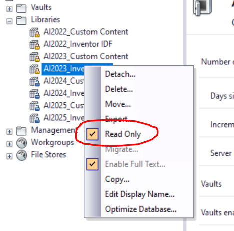 Custom content center library is read only in Inventor or Vault