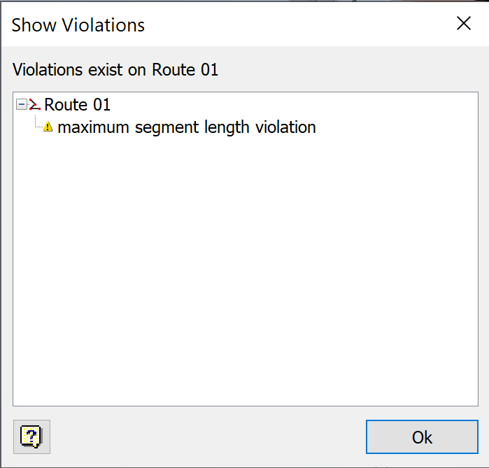 Maximum segment length violation appears when creating bent route in Inventor 2025.1