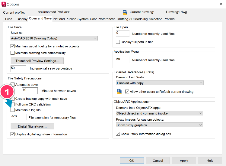 AutoCAD creates many LOG files in the Documents folder