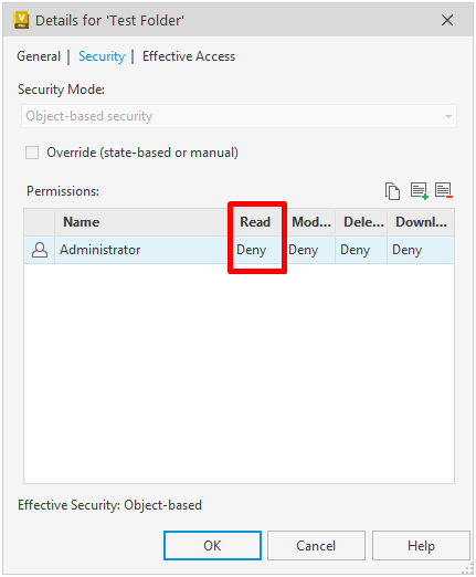 Removing all permissions from an account with the administrator role on ...