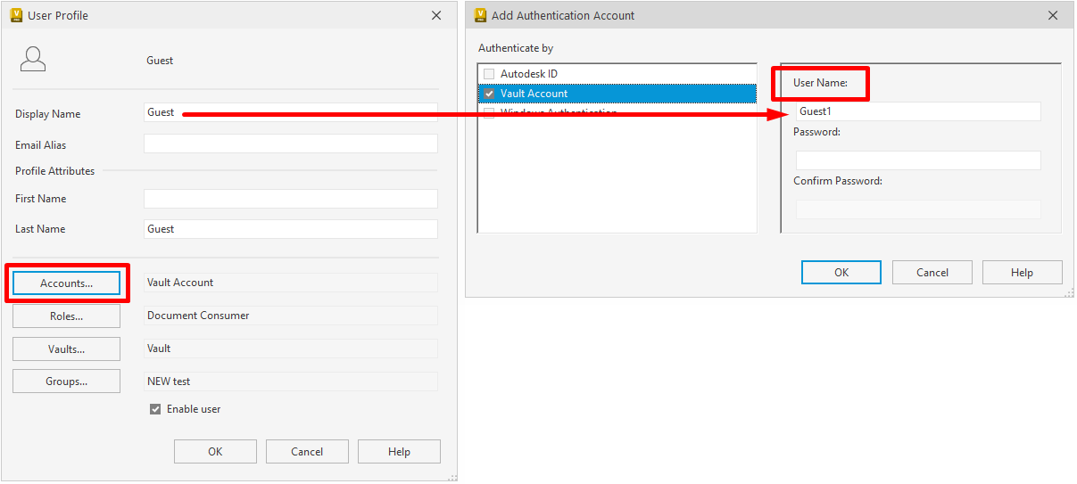 How to find a Vault account's user name without going into edit mode ...