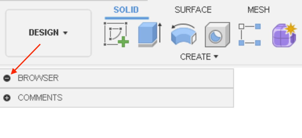 Browser or design tree missing or detached in Fusion