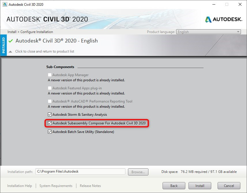 Custom subassembly does not display correctly in Civil 3D