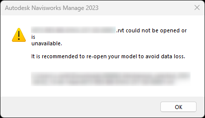 "No plugin exists..." when opening a Revit model from ACC in Navisworks