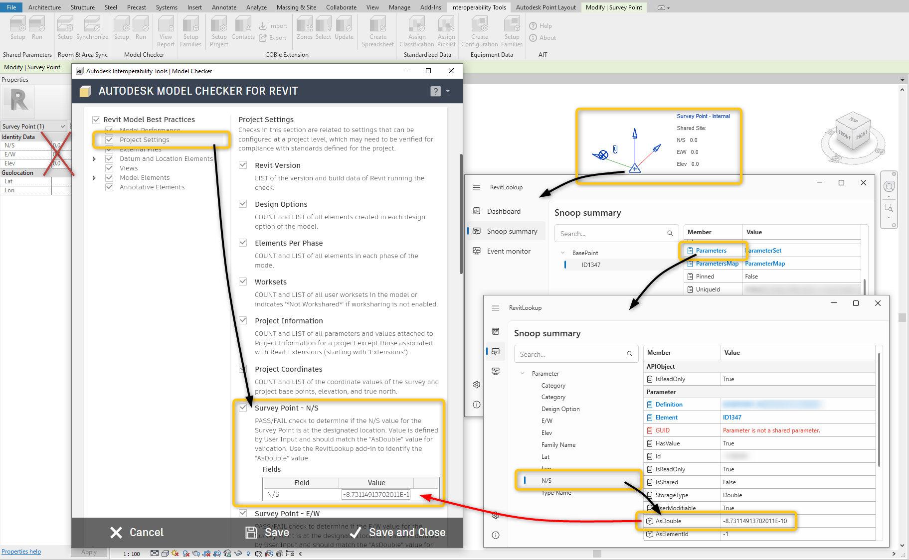 Fail result for Survey Point or Project Base Point when verifying with ...