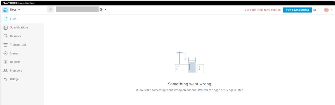 "It looks like something went wrong on our end" error while working in ...