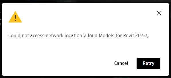 Could Not Access Network Location Cloud Models For Revit When Launching Or Installing Revit