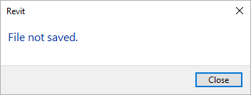 "File not saved" when syncing or saving in Revit