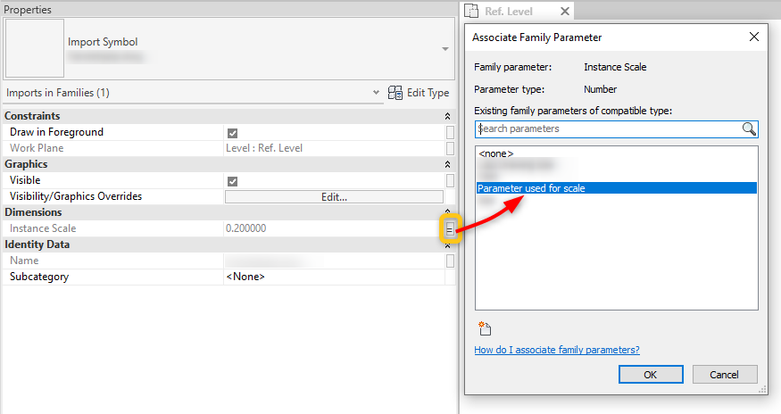 An imported CAD geometry doesn't scale when locked to Reference Planes in Revit