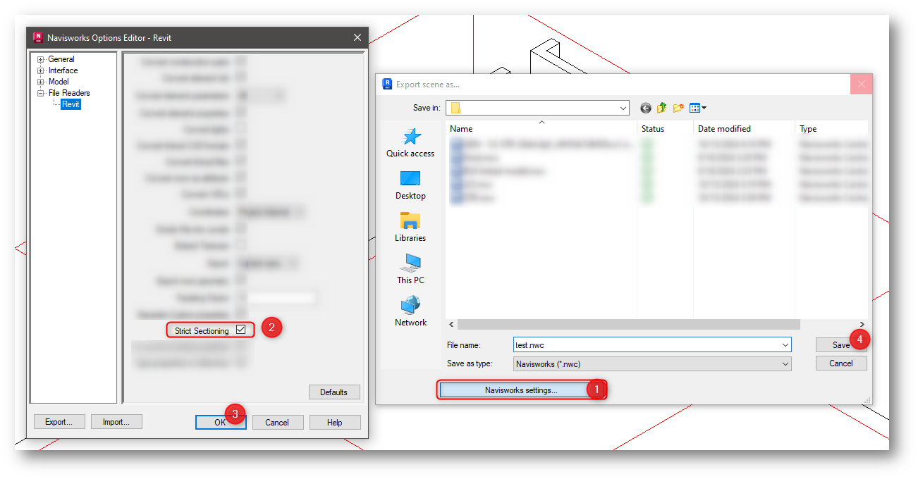 Exporting the model to NWC from Revit results in the entire linked ...