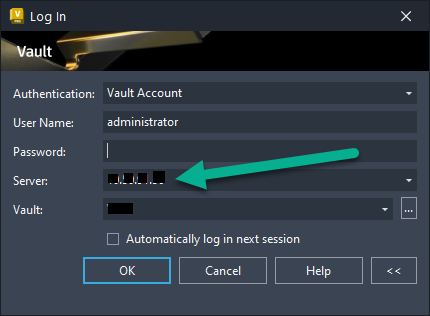 在 Vault 中创建的文件超链接中没有 Vault 服务器 IP 地址，而是其中包含服务器名称