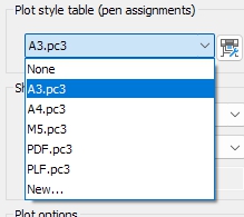 PC3 are configured instead of CTB for plot style in AutoCAD
