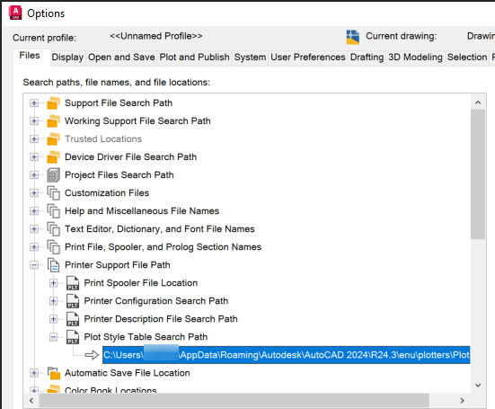 PC3 are configured instead of CTB for plot style in AutoCAD