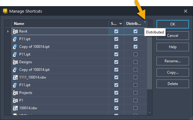 Vault Client crashes wit CER when clicking the filter icon in "Manage Shortcuts"
