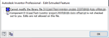 'The library file ... can not be edited.' when trying to edit an Inventor file located in the ...