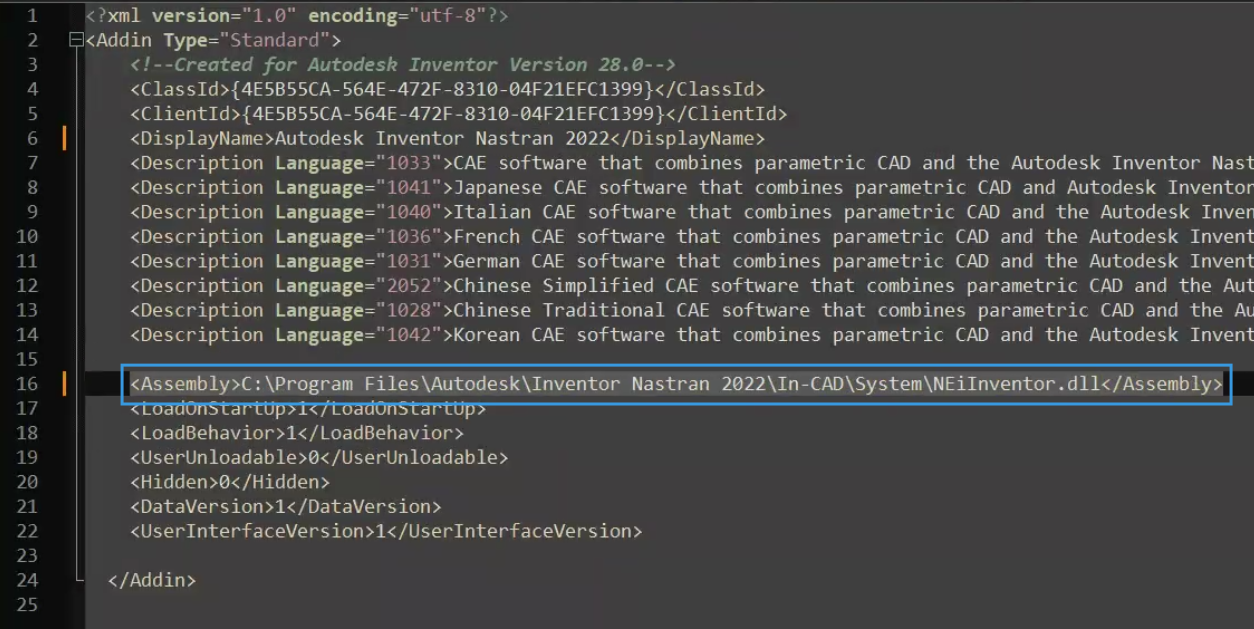 Nastran button does not appear on the Environment tab in Inventor