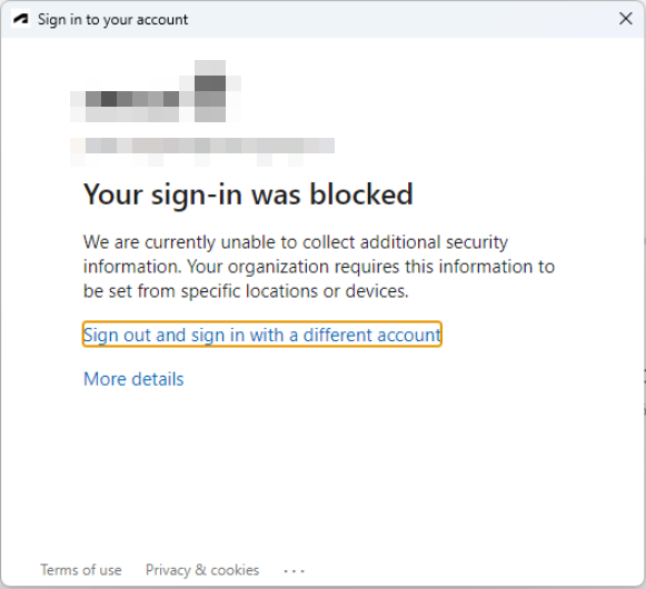 "Your sign-in was blocked" when logging in with Autodesk Single Sign-On